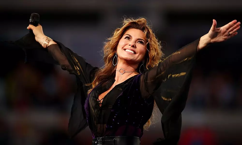 Shania Twain-foto deur Clive Brunskill en Getty Images