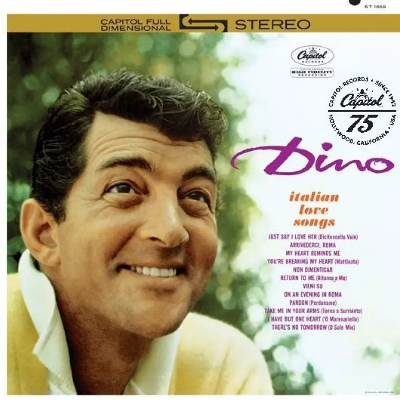 Dean Martin Dino Italian Kev Hlub Songs Album Cover With Logo - 530