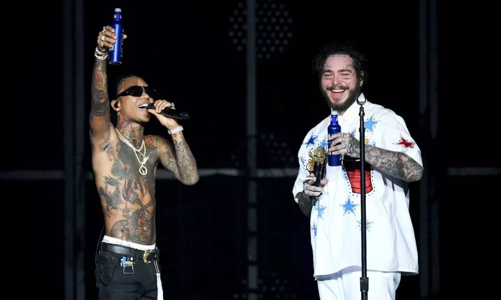 Post Malone ma Swae Lee - Ata: Kevin Winter/Getty Images mo Bud Light Super Bowl Music Fest