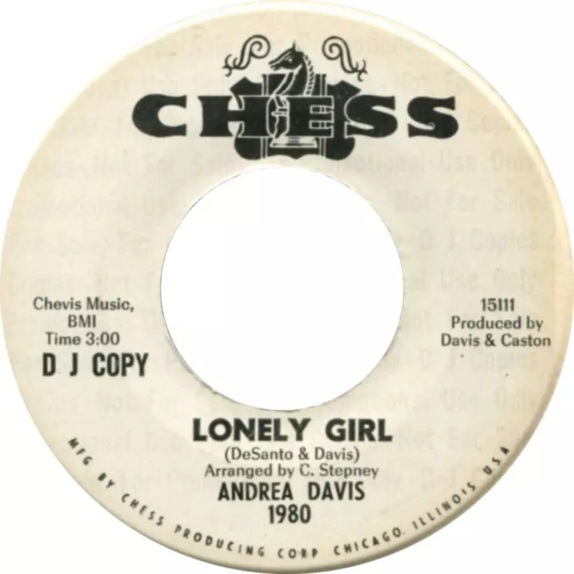 Andrea Davis Lonely Girl Promo Single Label