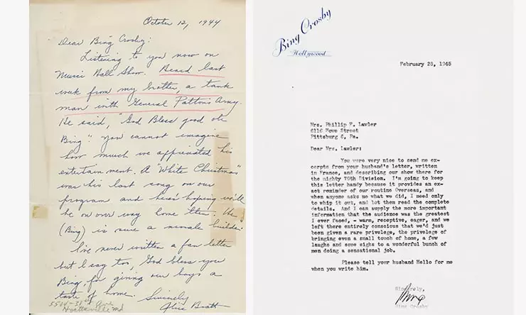 Cartas de Bing Crosby cortesia da Decca