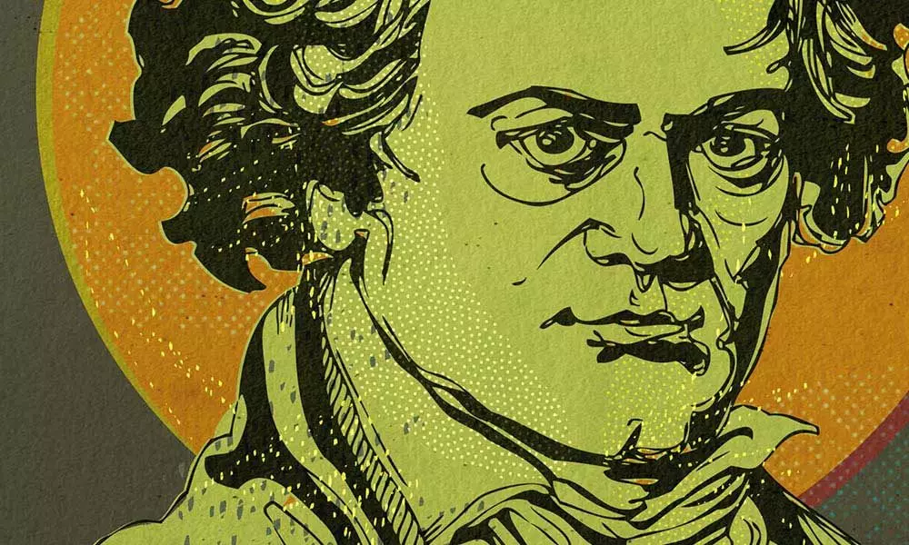 Obrázek skladatele Beethovena - žlutý