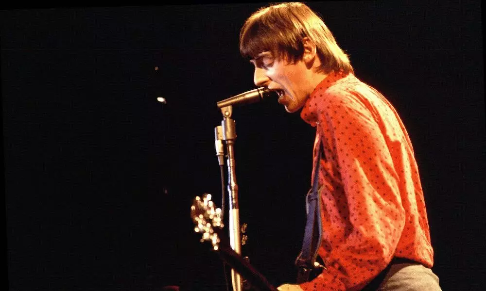 Paul Weller នៅក្នុងការប្រគុំតន្ត្រីជាមួយ The Jam នៅខែឧសភា ឆ្នាំ 1982។ រូបថត៖ Paul Natkin/WireImage.com