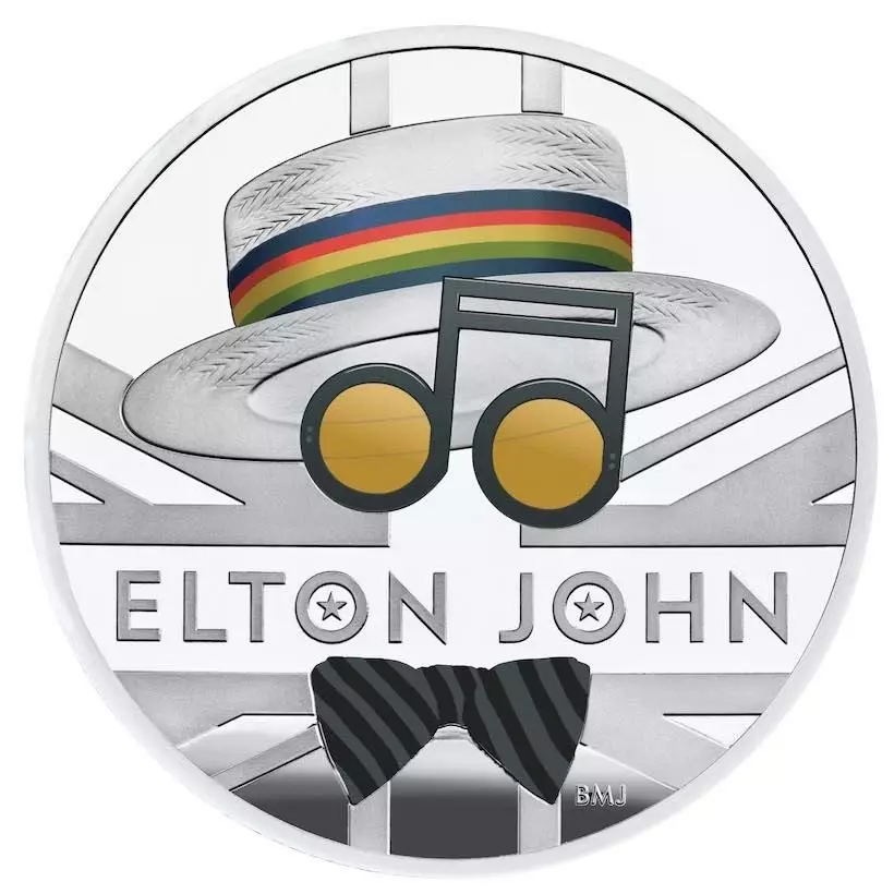 Elton John mynt nærmynd