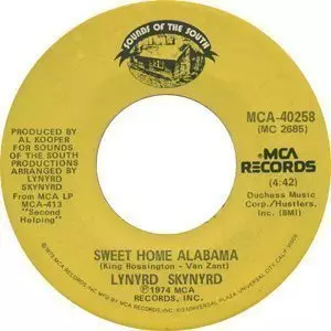 Lynyrd Skynyrd - Etiqueta única de Sweet Home Alabama - 300