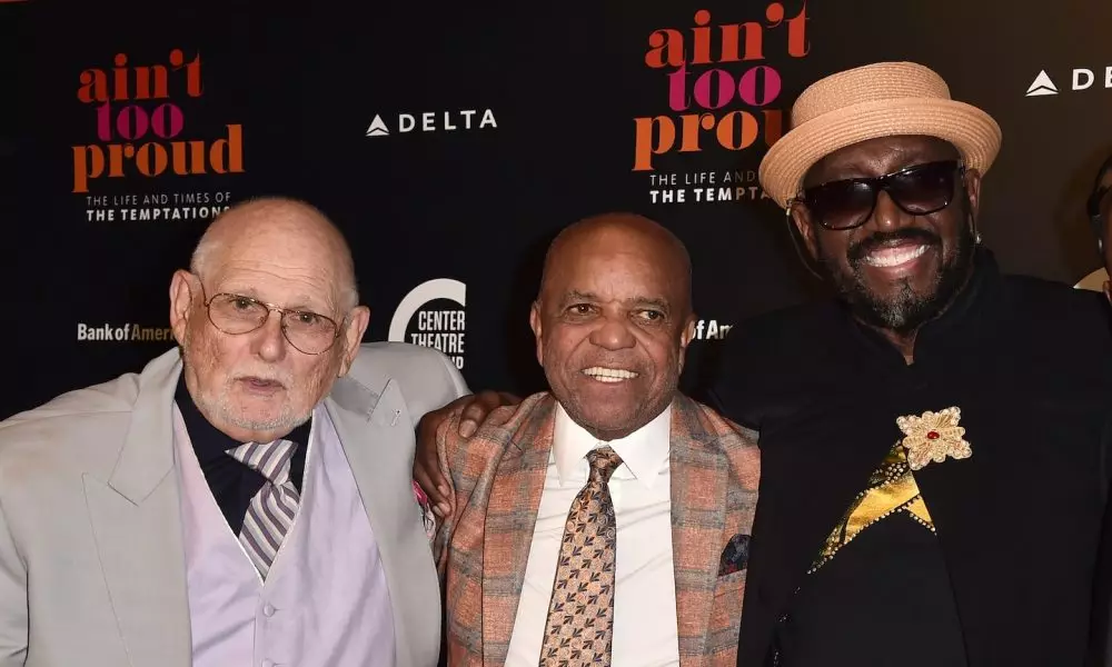 Shelly Berger, Berry Gordy lan Otis Williams ing wengi pambuka 'Ain't Too Proud' ing Teater Ahmanson, Los Angeles, ing 2018. Foto: Alberto E. Rodriguez / Getty Images