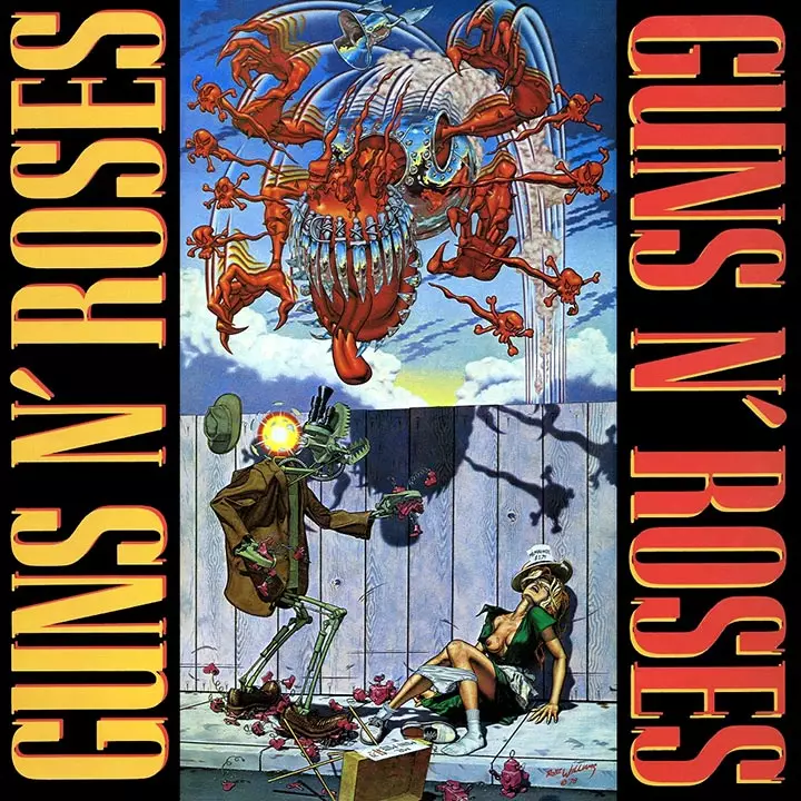 Арыгінальная вокладка альбома Guns N Roses Appetite For Destruction